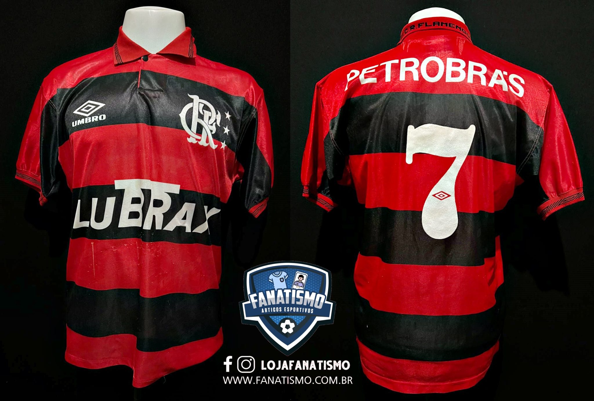 Camisa do Flamengo Oficial I Umbro 1992 #7 G - Fanatismo