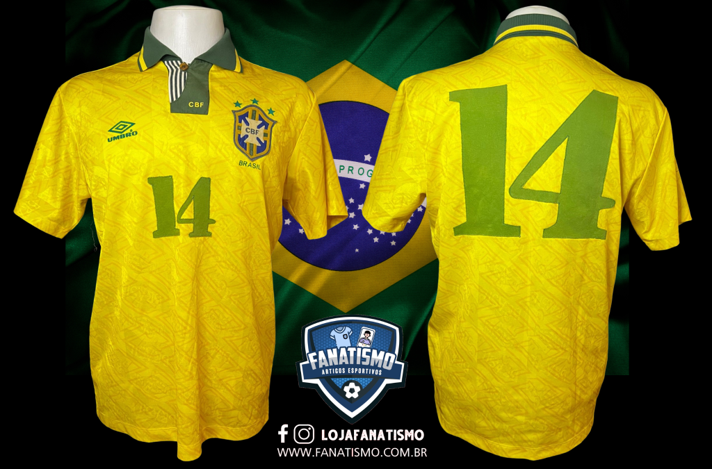 Camisa da Seleção Brasileira Oficial I Umbro 1992/1993 #14 Marcio ...