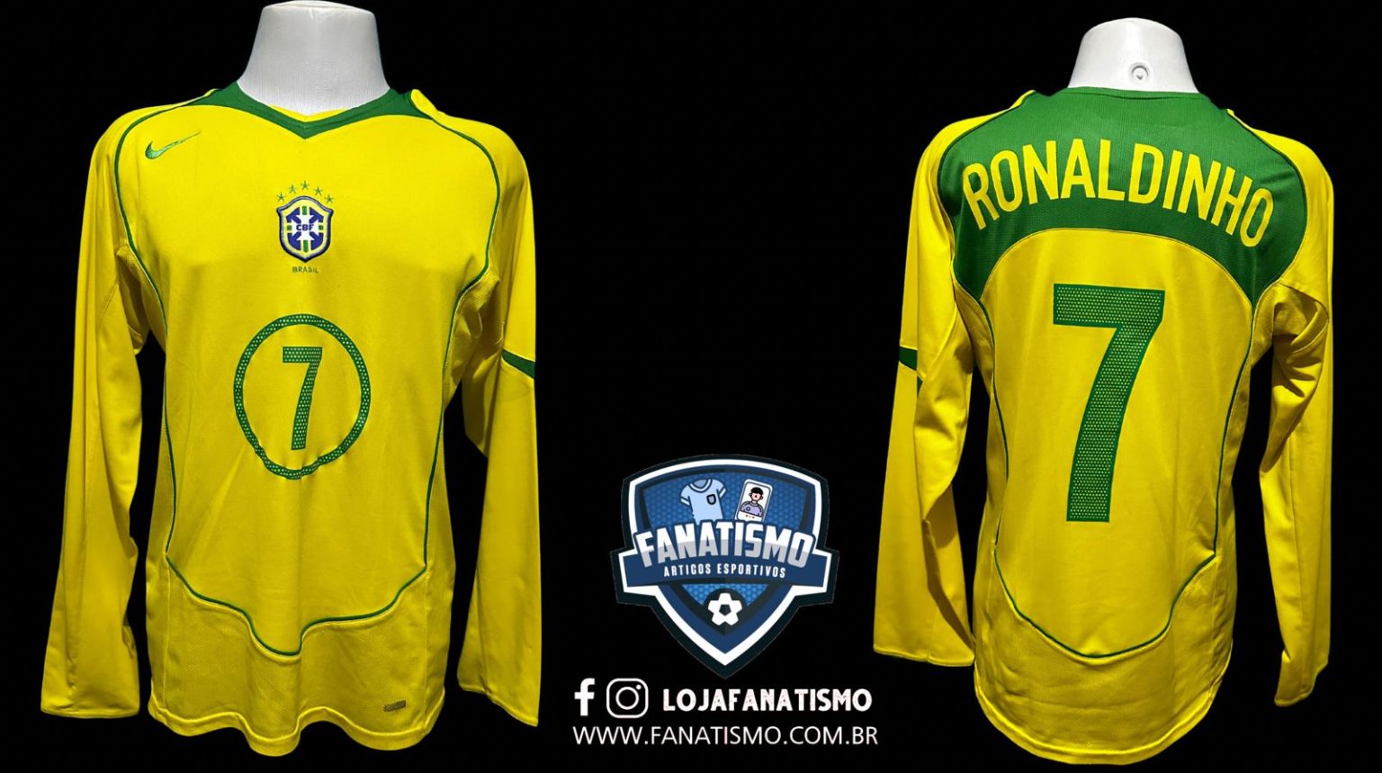 Camisa da Seleção Brasileira Oficial I Manga Longa Nike 2004/2005 #7 ...