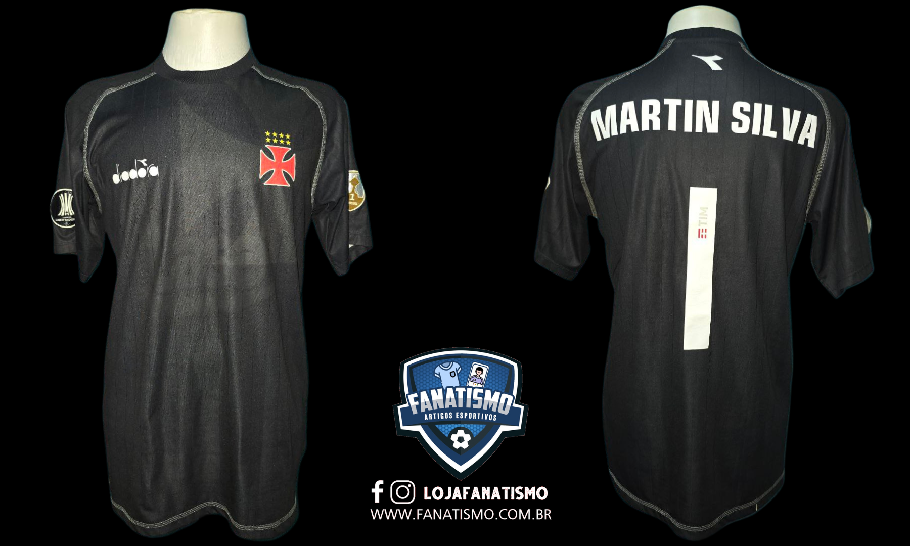 Camisa do Vasco Oficial Goleiro Transição Diadora 2018 #1 Martín Silva ...